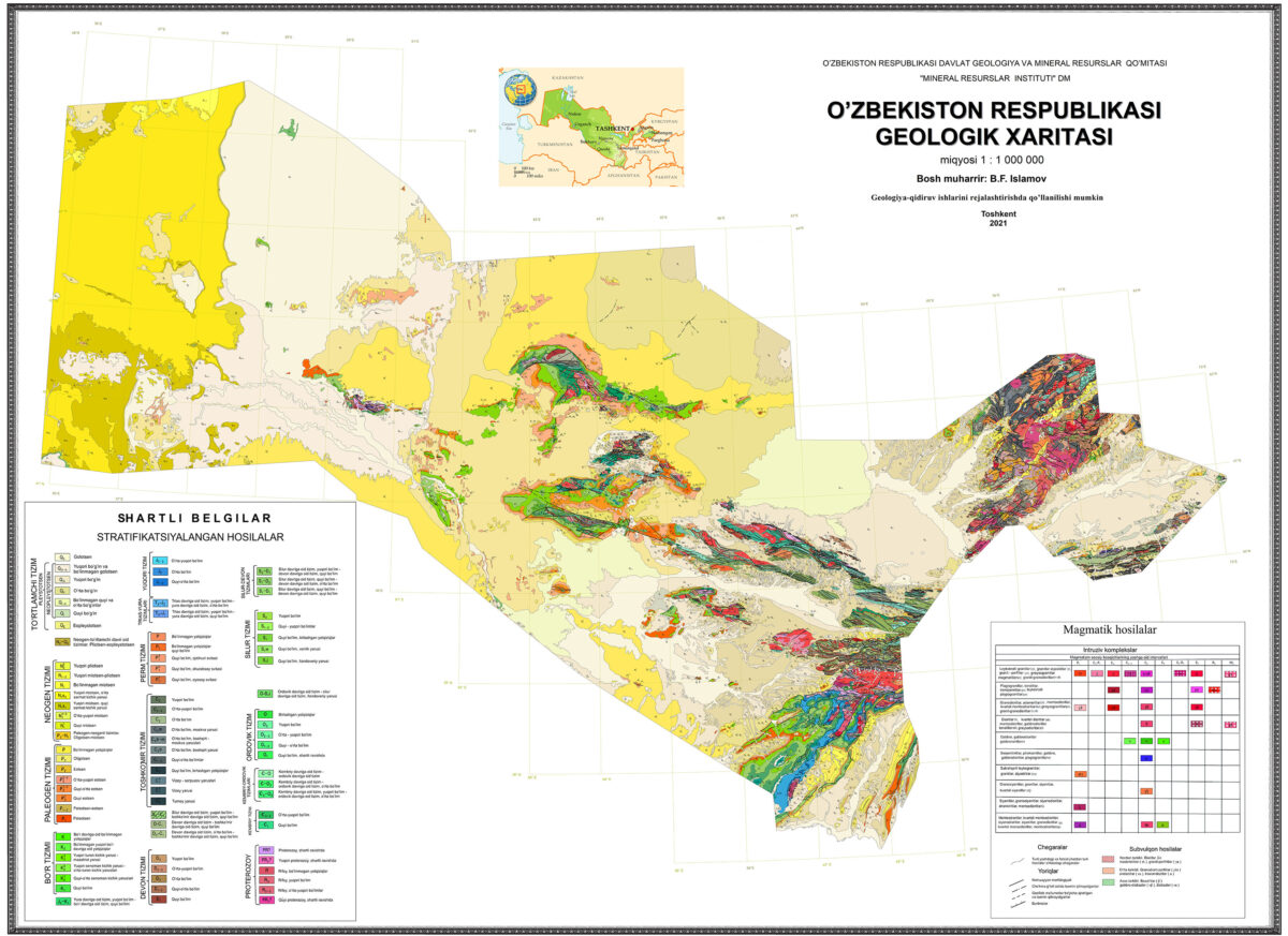 O’zbekiston Respublikasi geologic xaritasi – Uzbekistan Geoportal